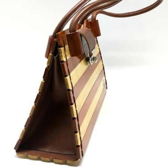 Dinorah Originals | Bags | Handmade Pinewood Leather Shoulder Bag ...